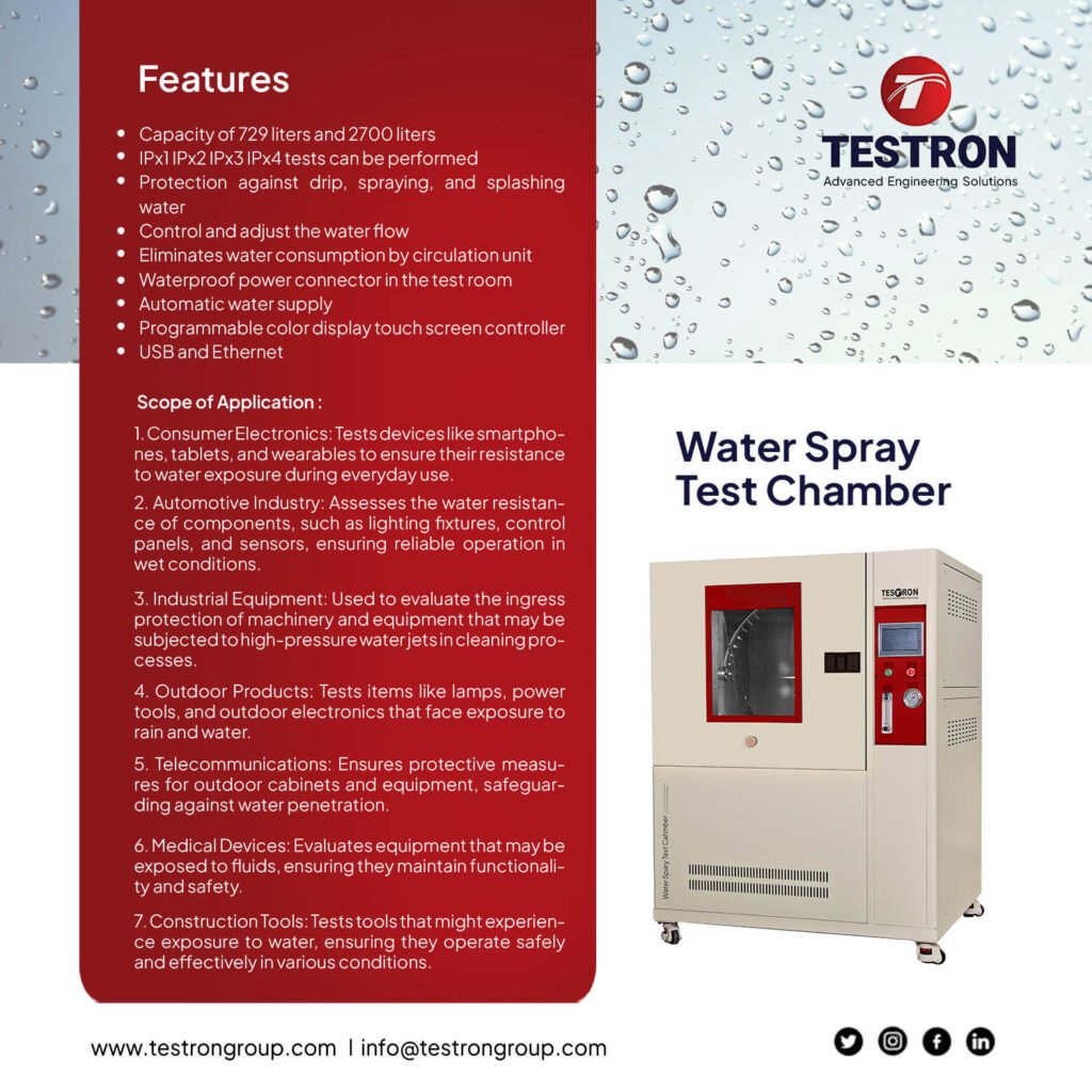 High Pressure & Temperature Water Spray Test Chamber | Testron Group